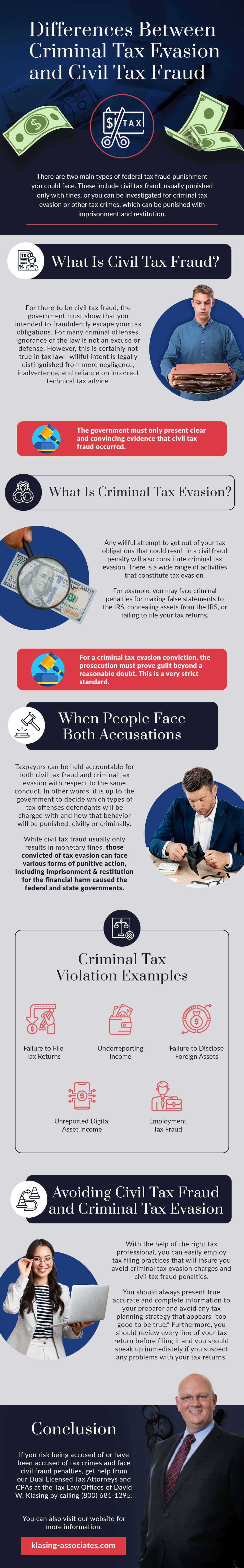 Criminal Tax Evasion Vs Civil Tax Fraud [infographic]